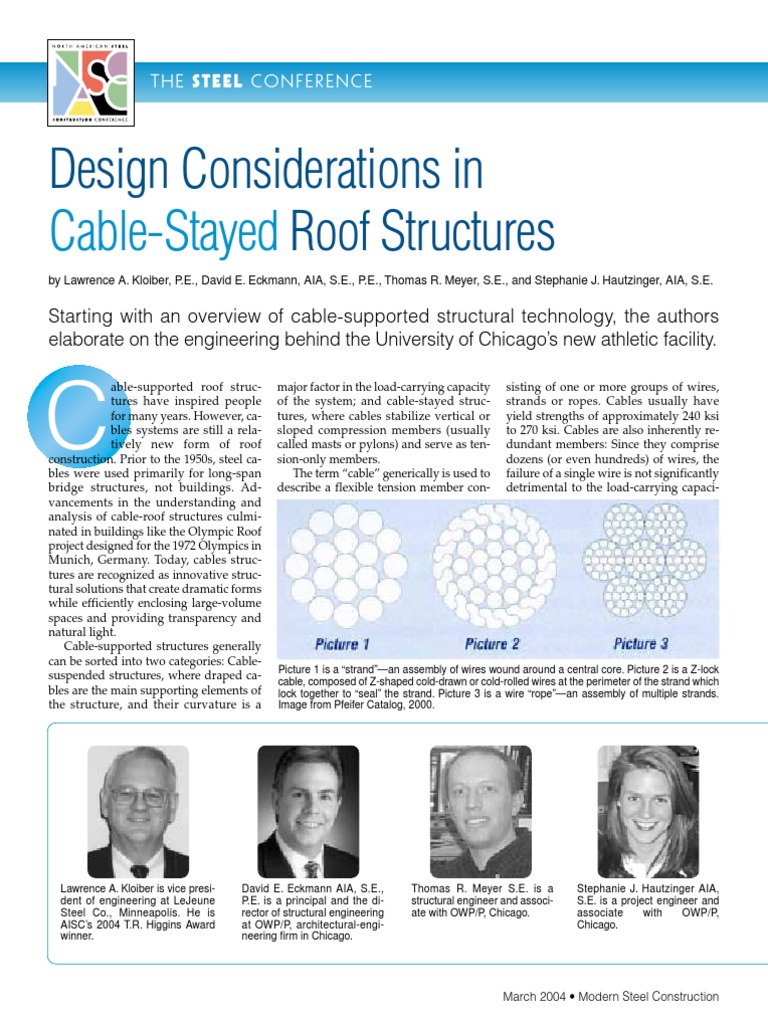 Design Considerations in Cable-Stayed Roof Structures | PDF