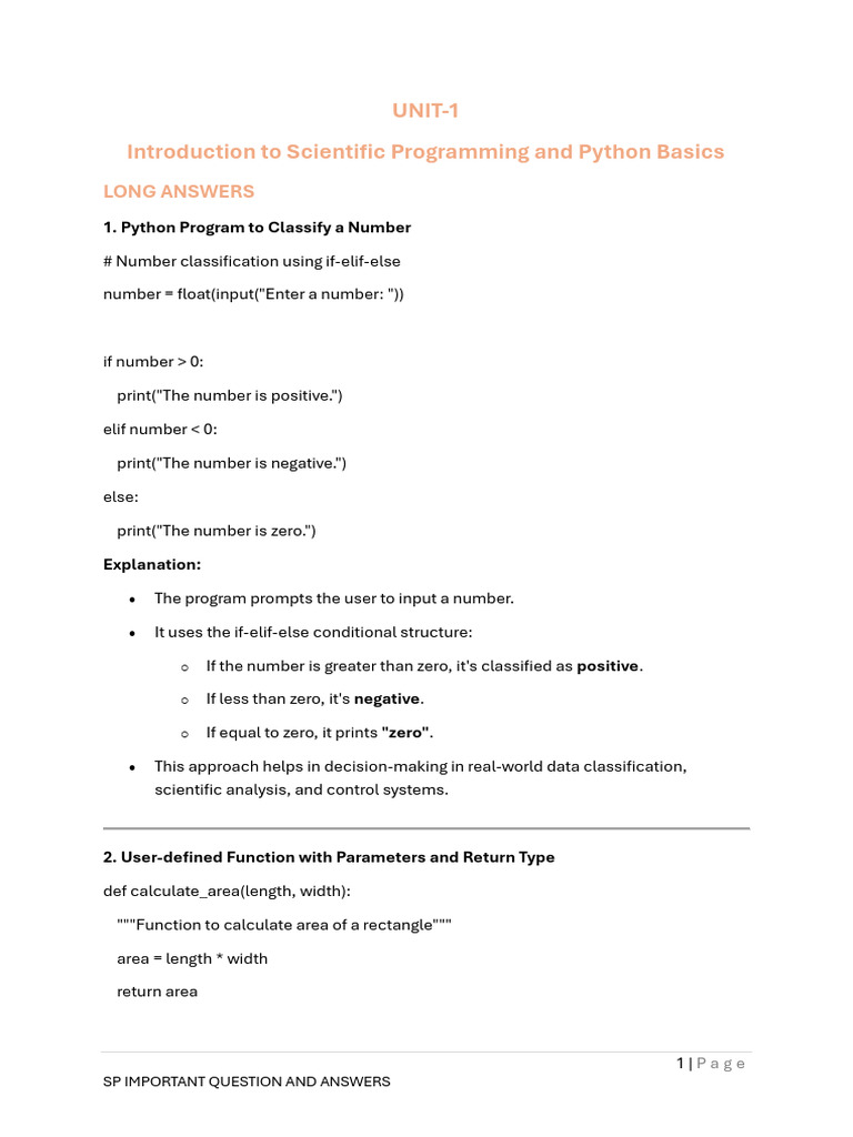 Sp Important Question and Answers | PDF | Python (Programming Language ...