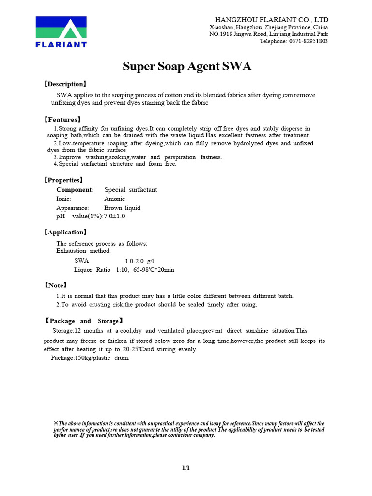 TDS-Super Soap Agent SWA En | PDF