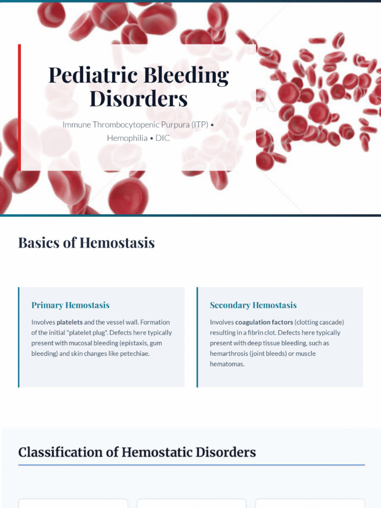 Pediatric Bleeding Disorders (NEW) | PDF