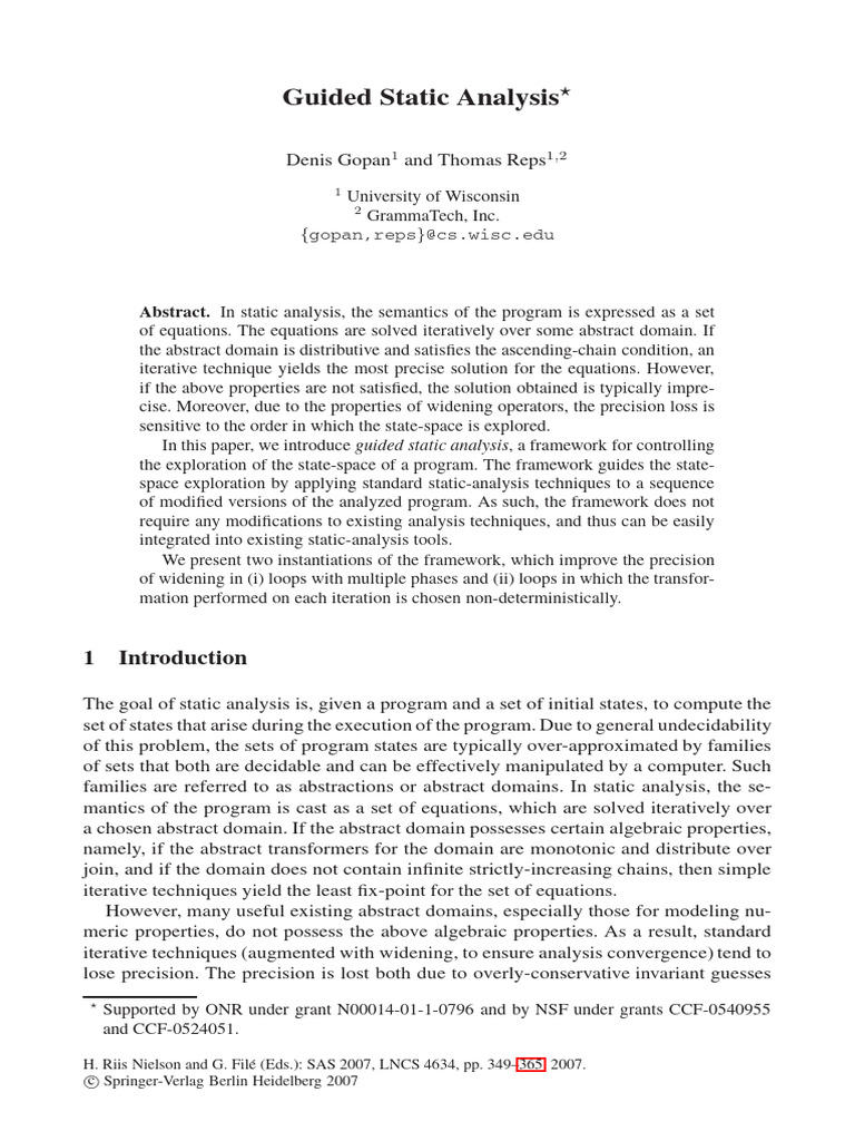 Guided Static Analysis Framework | PDF | Function (Mathematics) | Equations