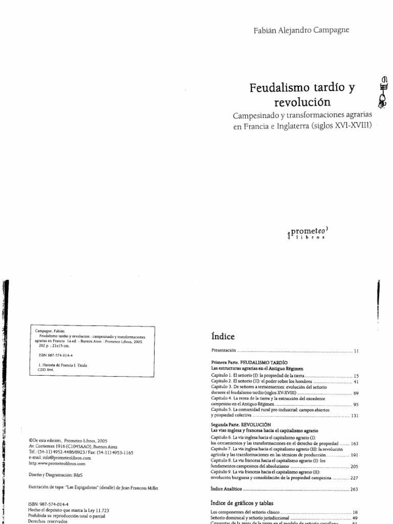 Campagne, Fabian - Cap Vi, Vii y Viii en Feudalismo Tardio y Revolucion ...