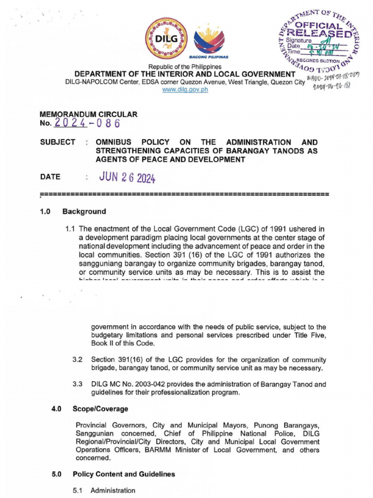 DILG Memo Circular 2024 628 Presentation | PDF