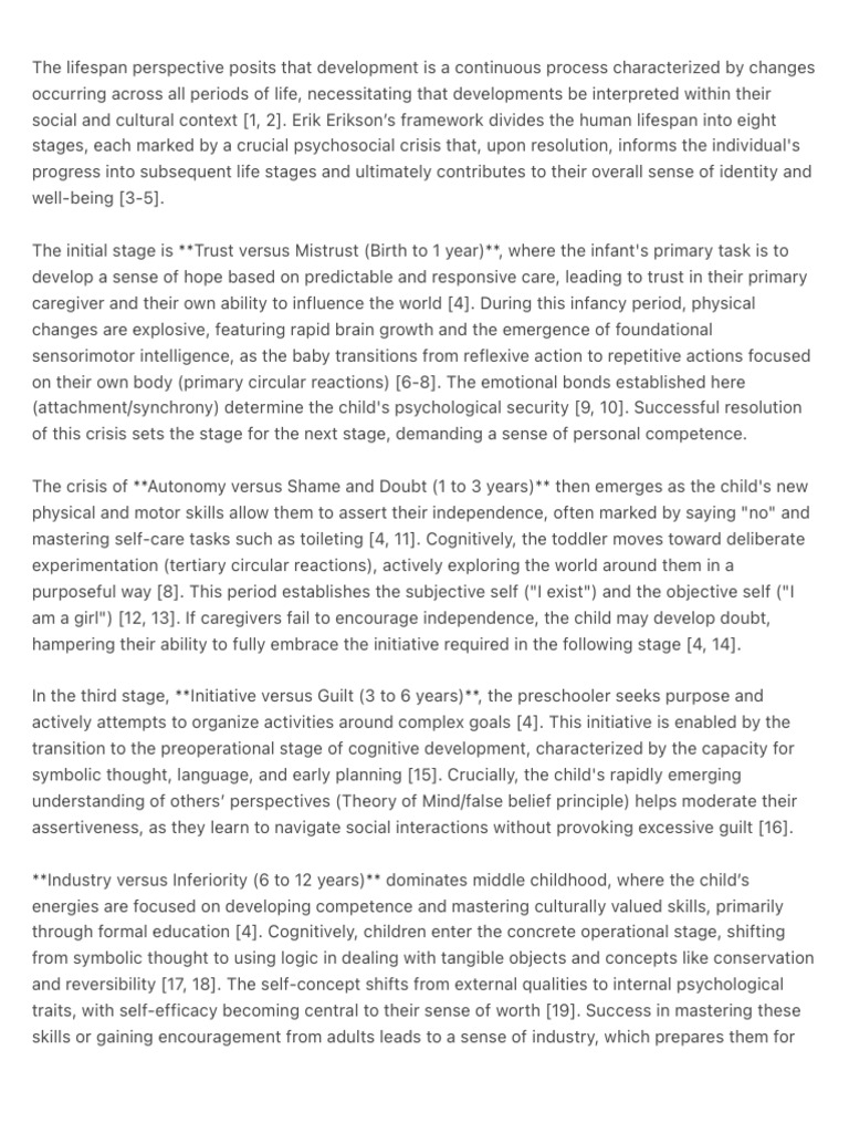 The Lifespan Perspective Posits That Development Is A Continuous ...