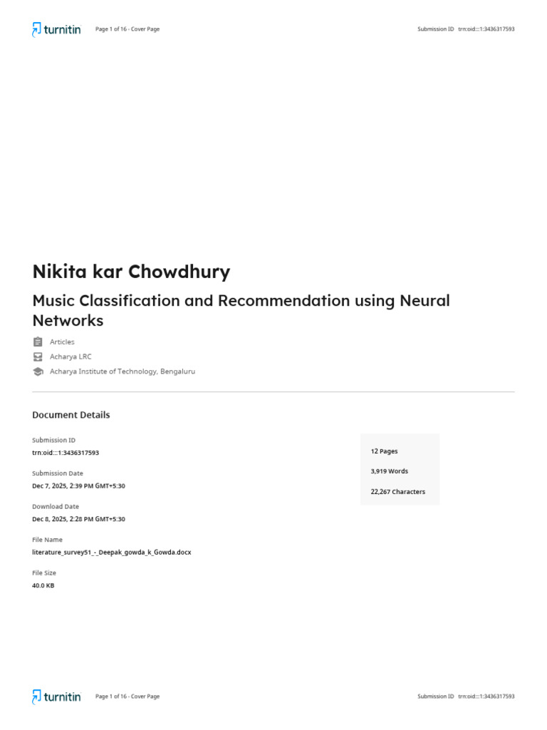 Music Classification with Neural Networks | PDF | Applied Mathematics ...