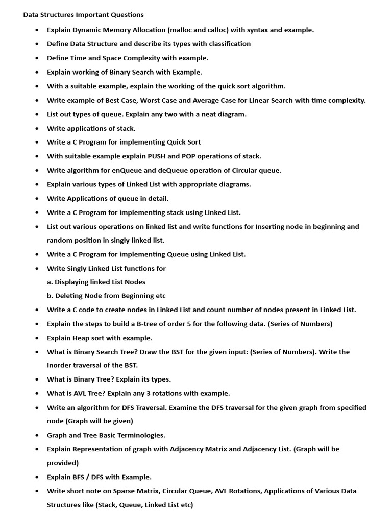 Ds Imp Questions | PDF