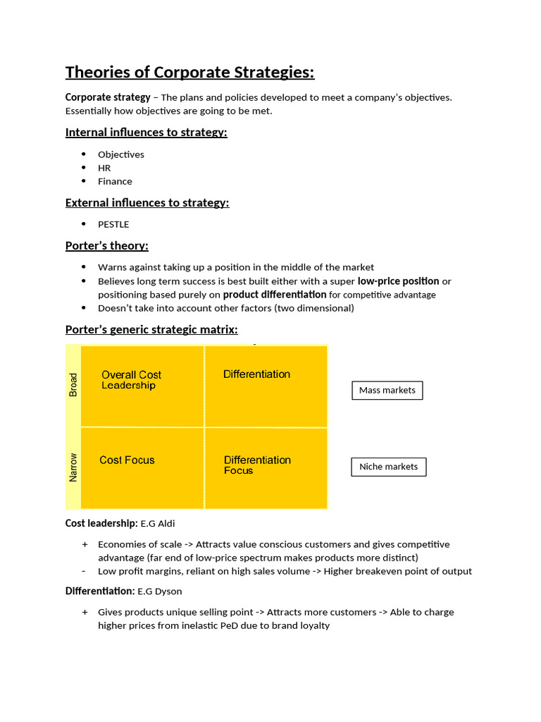 Theories of Corporate Strategies | PDF | Brand | Strategic Management