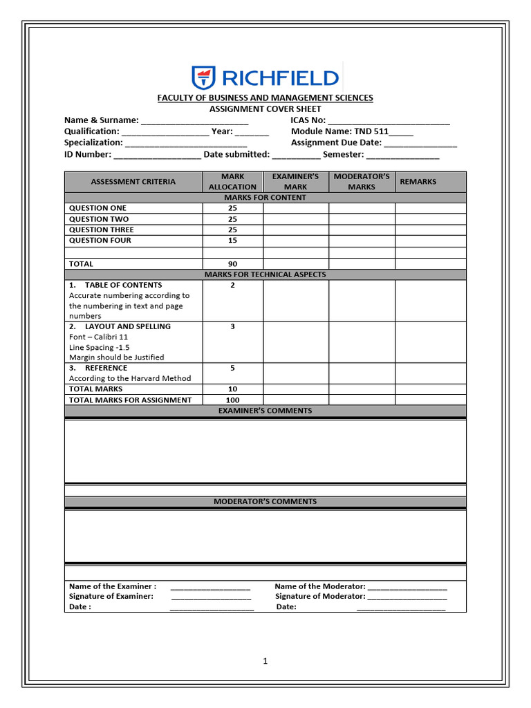 TND 511 Assignment | PDF | Teachers | Business