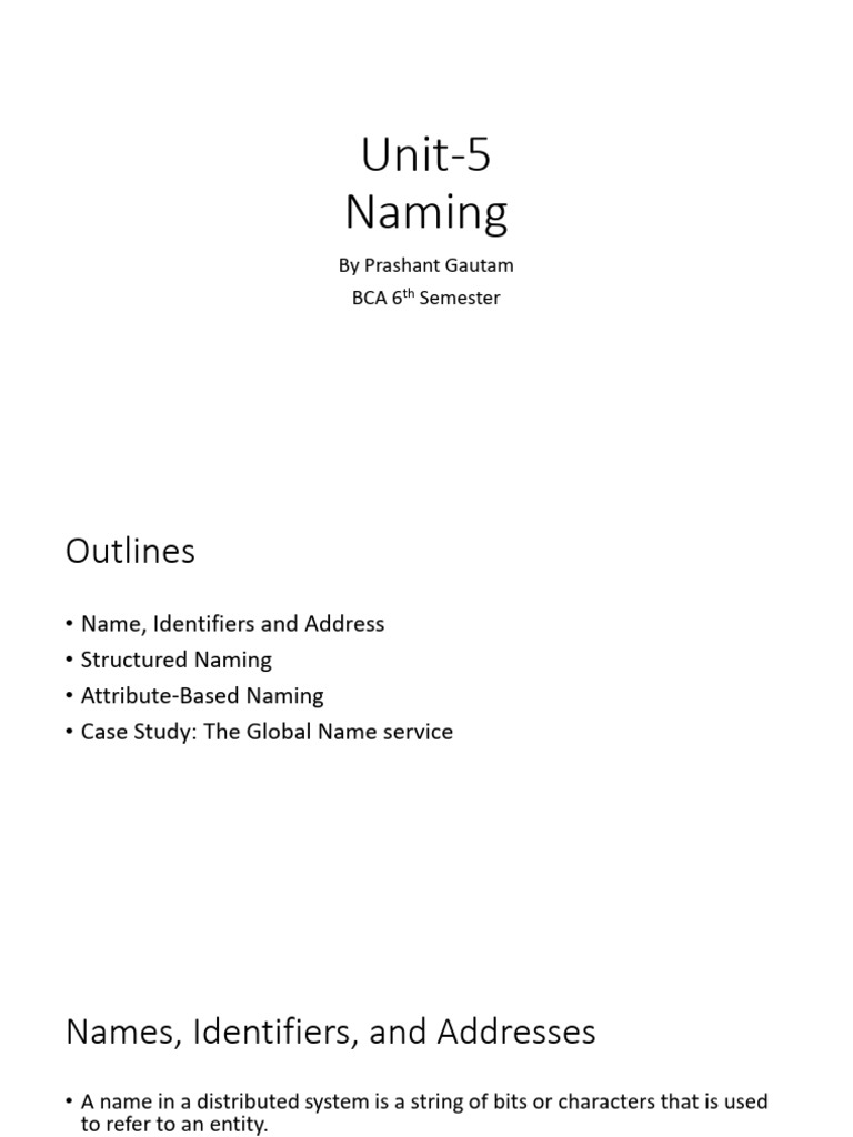 Unit 5 Naming | PDF | Computer Network | Multicast