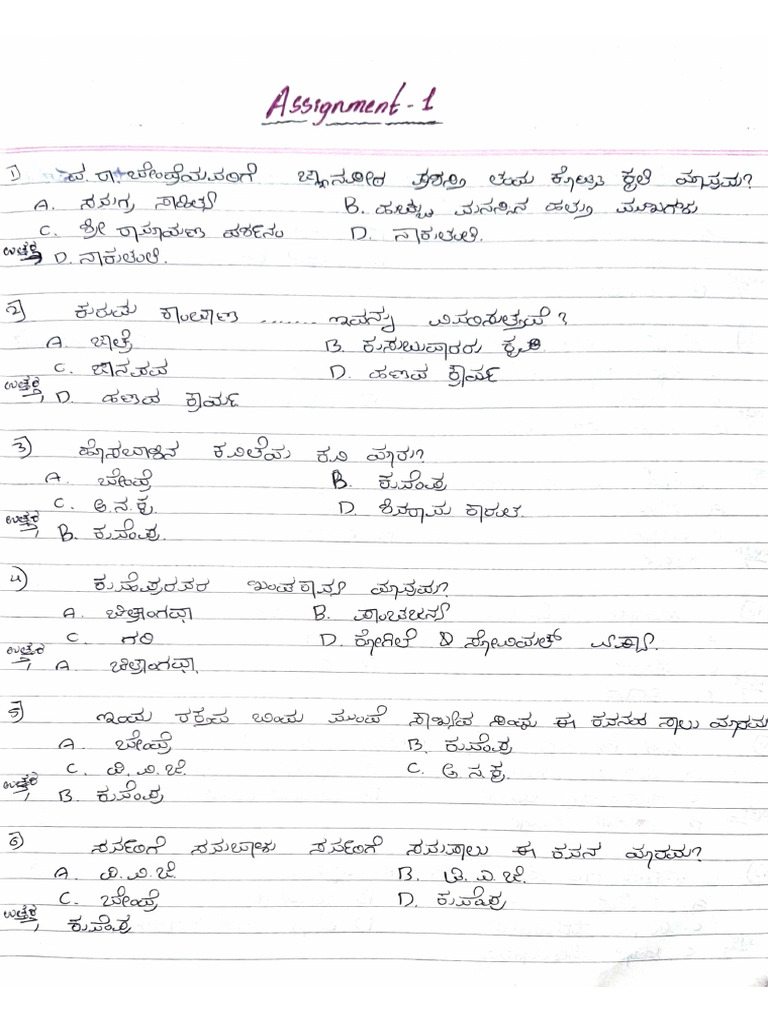 Sanskritic Kannada Assignment | PDF