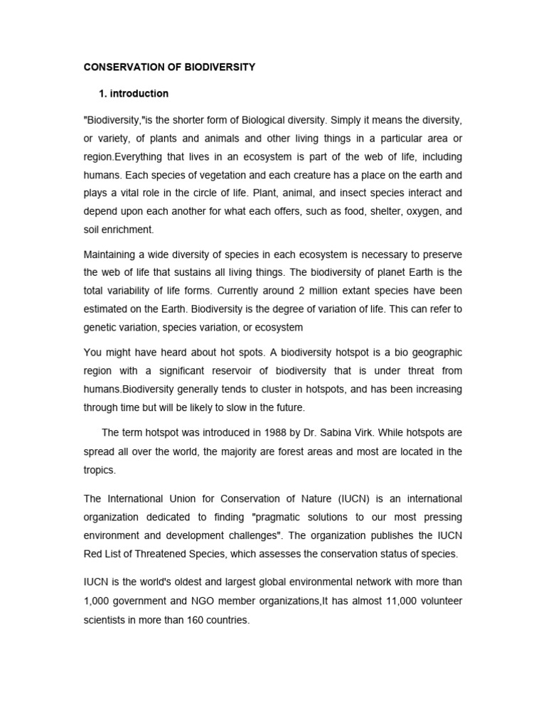 Biodiversity Conservation Notes | PDF | Biodiversity | Conservation Biology