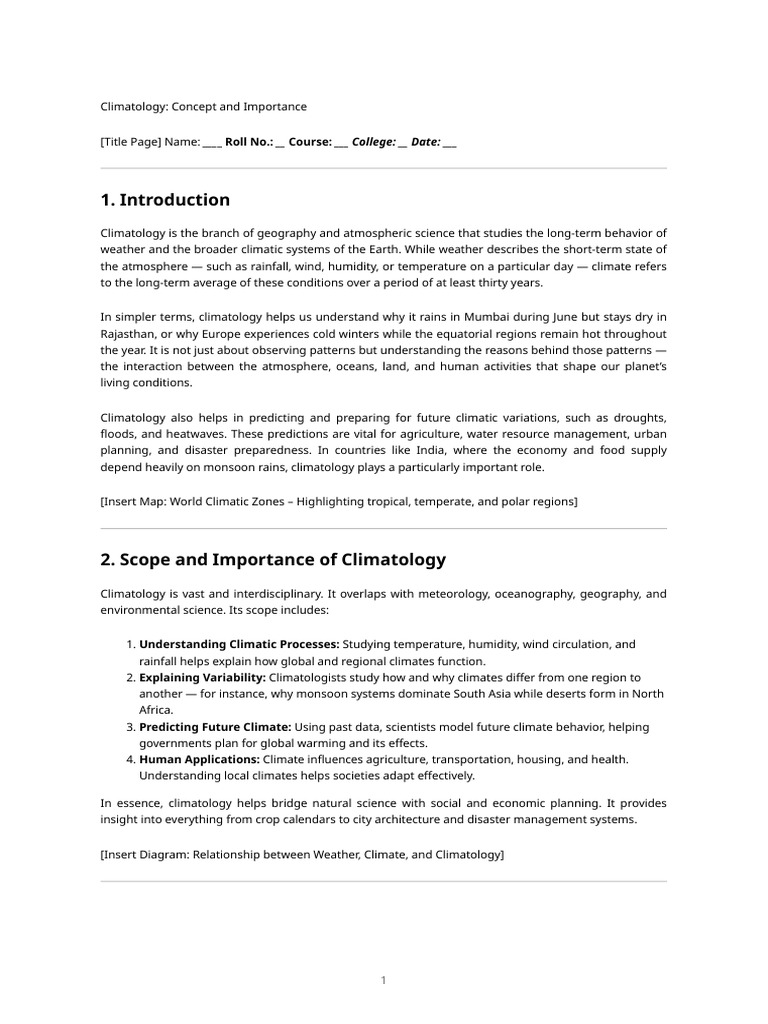 Climatology Assignment 5000 | PDF | Precipitation | Monsoon
