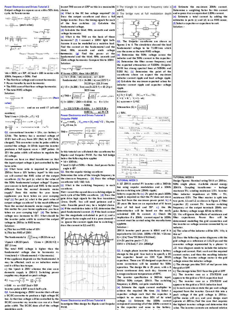 Formula Sheet | PDF | Power Inverter | Capacitor