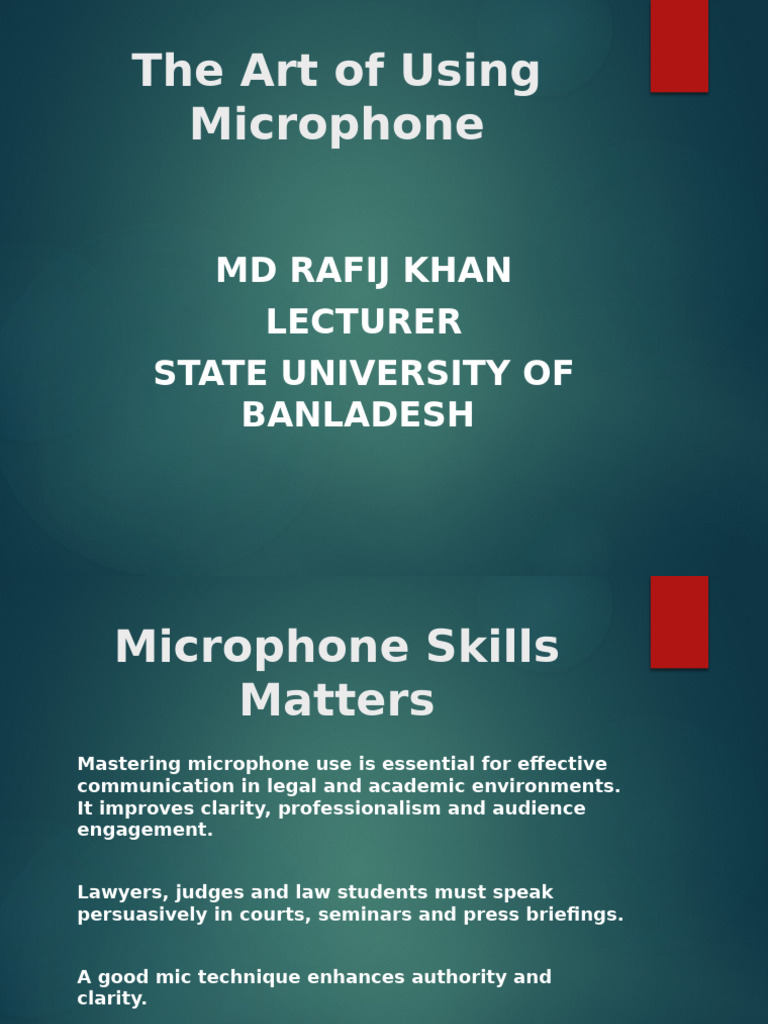 Microphone For Presentation | PDF | Microphone | Human Communication