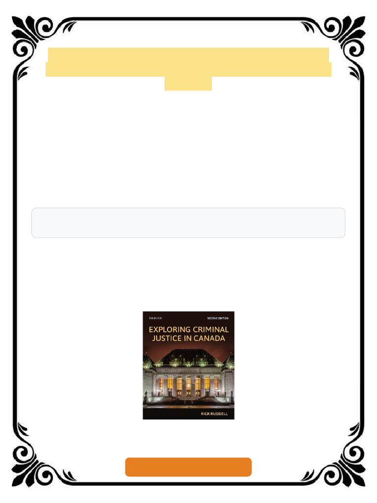 Exploring Criminal Justice in Canada 2nd Edition Rick Ruddell ebook all ...