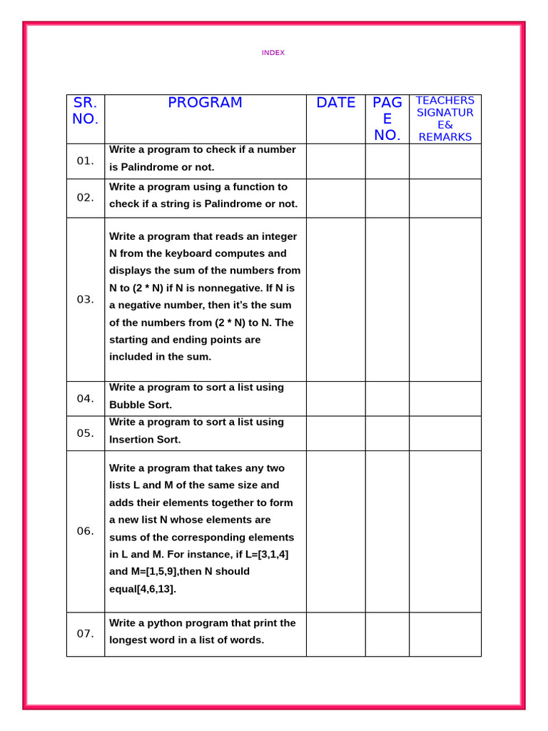 Practical File Index copy copy | PDF | Databases | Function (Mathematics)