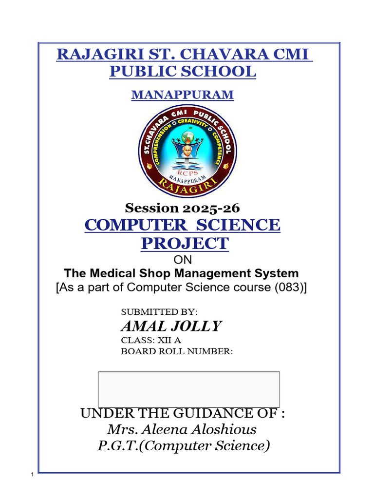 CS Project Report(Amal) | PDF | Databases | Sql