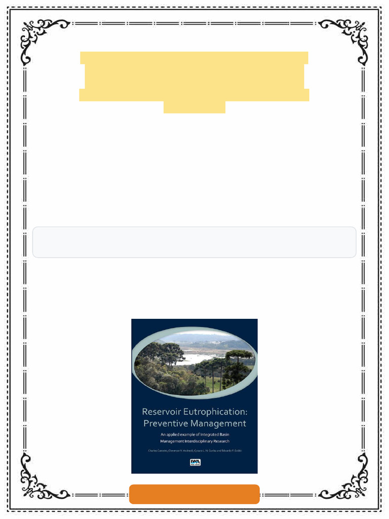 Reservoir Eutrophication Preventive Management an Applied Example of ...