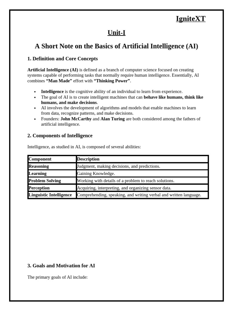 Basics of Artificial Intelligence Explained | PDF | Artificial ...