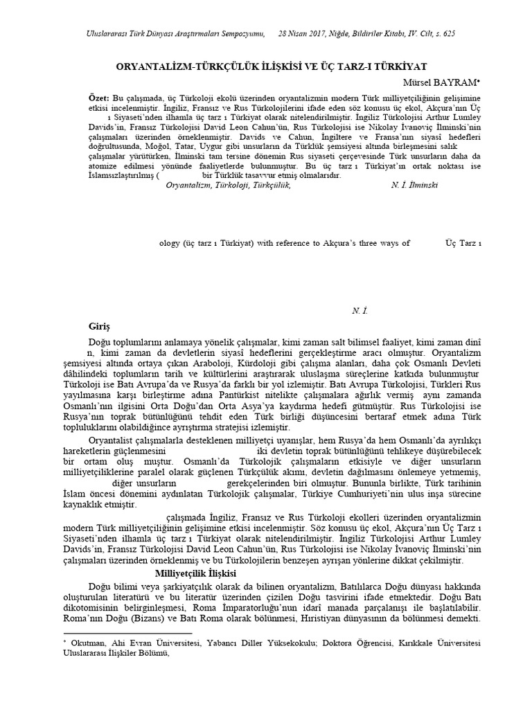 Mürsel Bayram - Üç Tarz-I Türkiyat | PDF