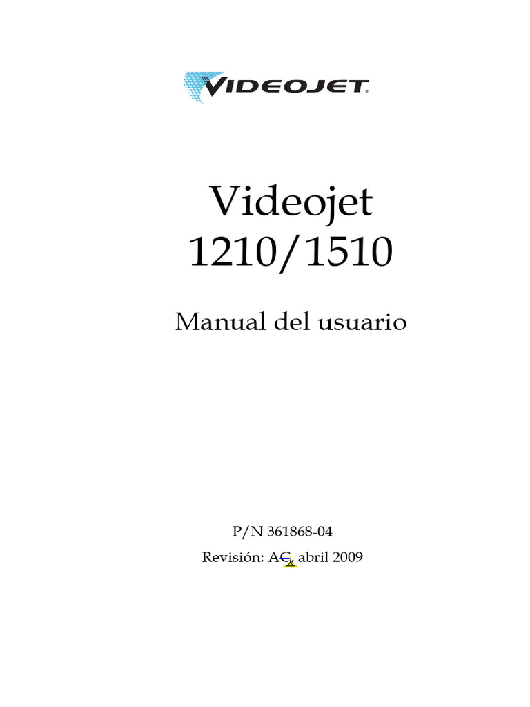 Videojet 1210 1510 Operator Manual | PDF | Electricidad | Ingenieria ...