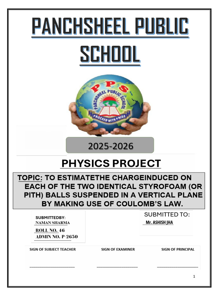 Class 12 Phy Project PDF | PDF | Electric Charge | Force
