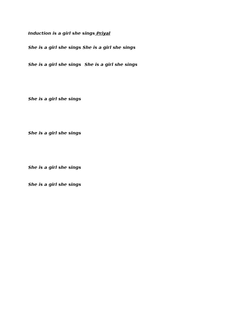She Is A Girl She Sings Priyal | PDF