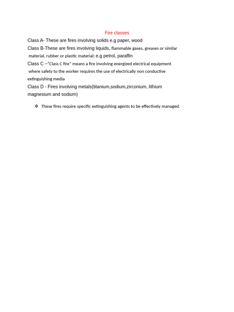 Fire Classes | PDF