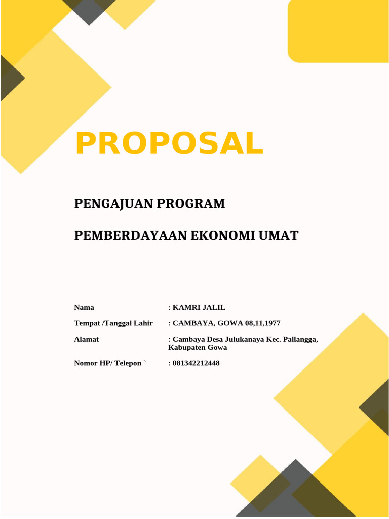 Proposal Pemberdayaan UMKM Batu Merah | PDF