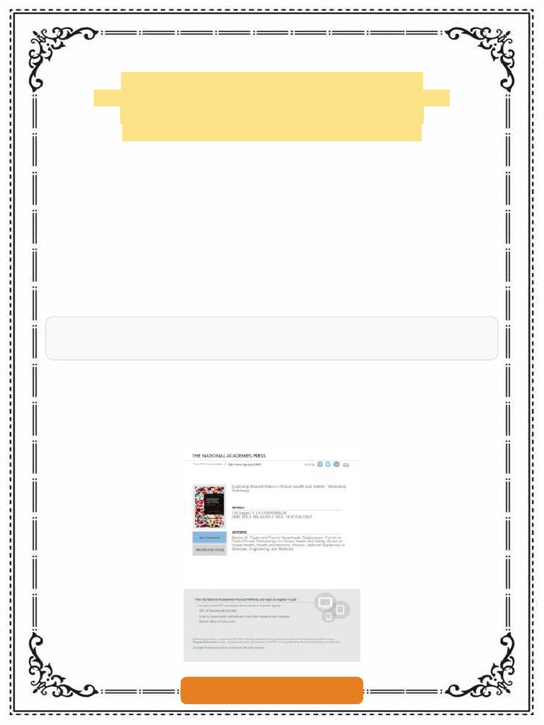 Exploring Shared Value in Global Health and Safety Workshop Summary 1st ...