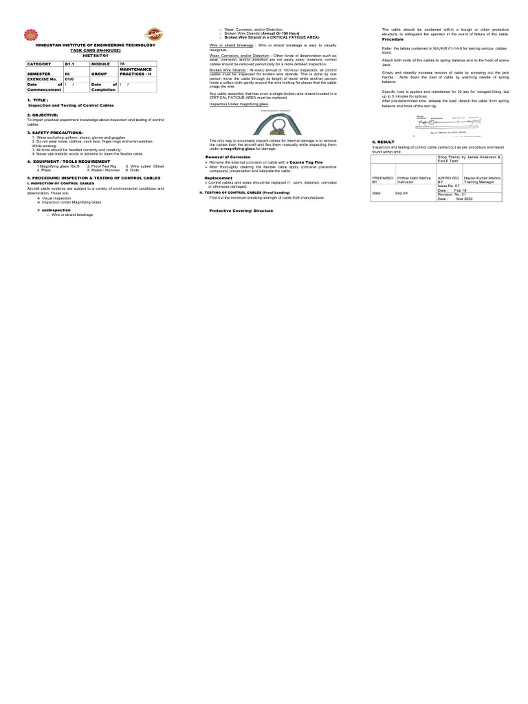 Task Card No. 1 of 6 Cat B 1.1 MP II Sem III-1 PDF | PDF | Wire ...