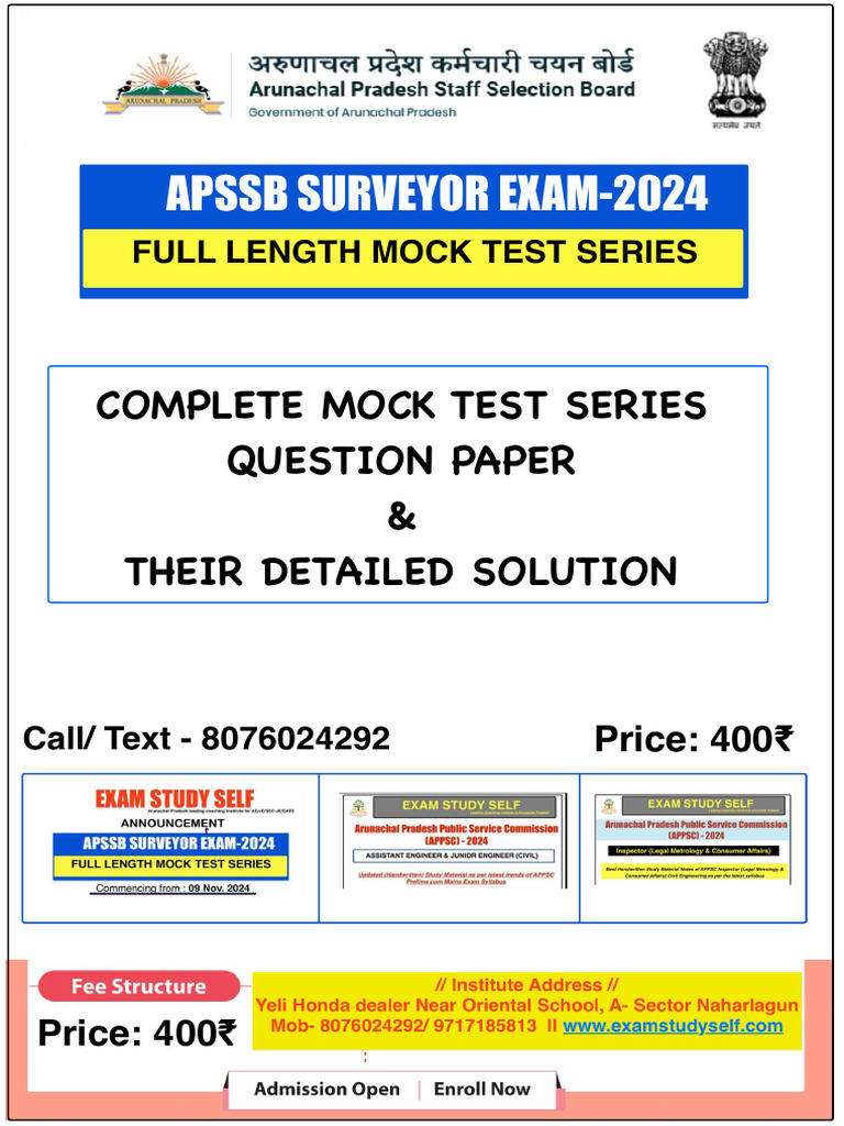 Complete APSSB Surveyor Mock Test Paper With Their Solution-Copy | PDF ...