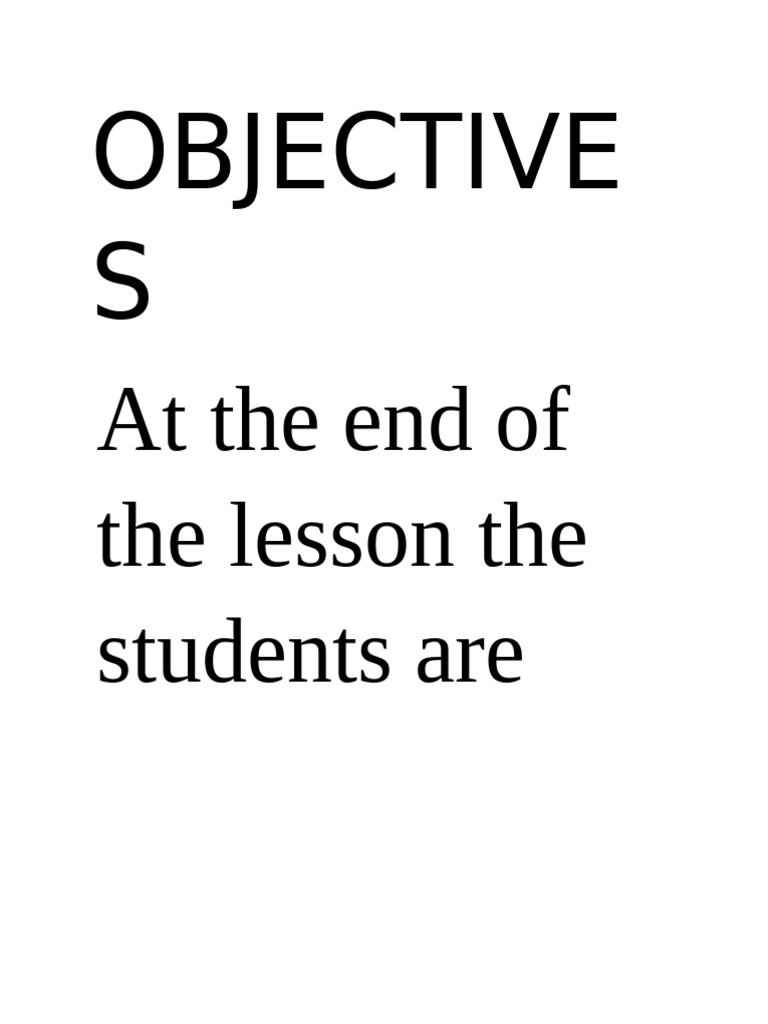 OBJECTIVES For Incidental Demo | PDF