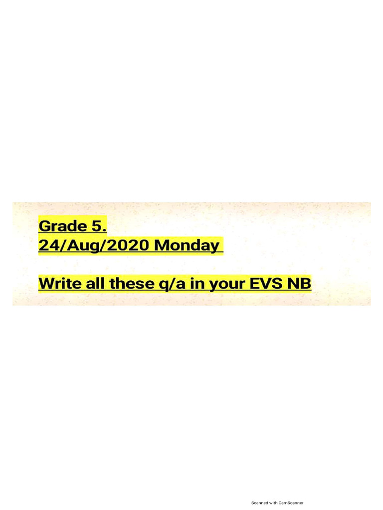 Grade 5. Hw. Monday. 24 - 8 - 2020 | PDF