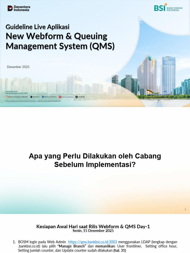 Guideline Live Aplikasi New Webform & QMS | PDF