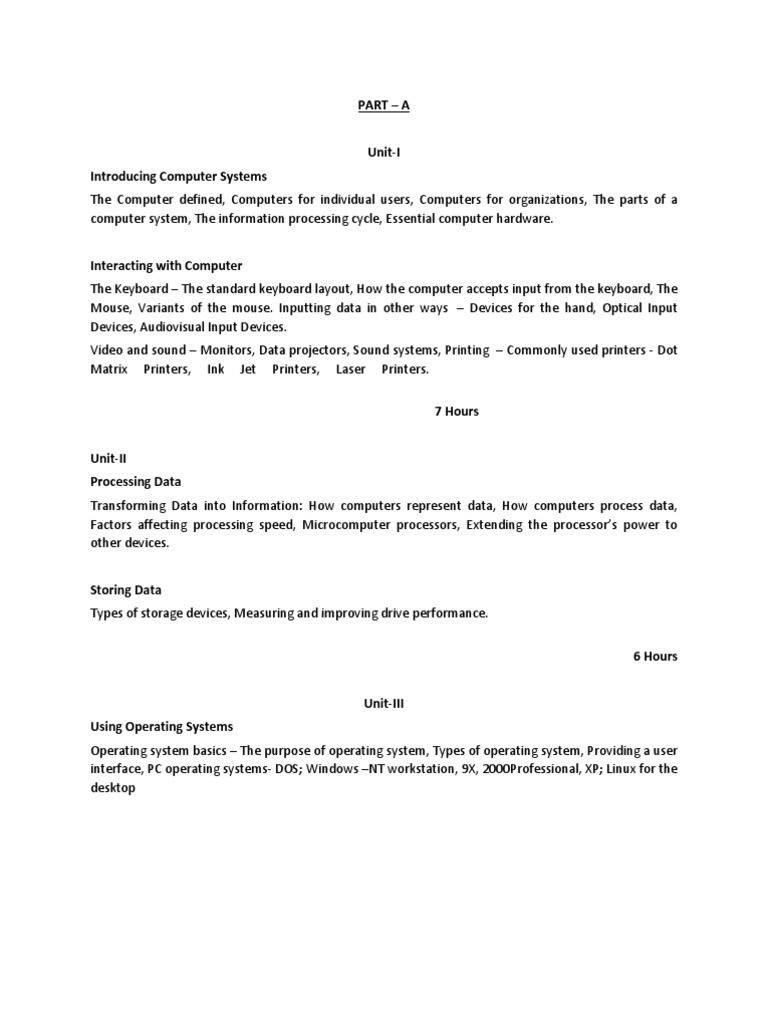 CCP Syllabus | PDF | Operating System | Parameter (Computer Programming)