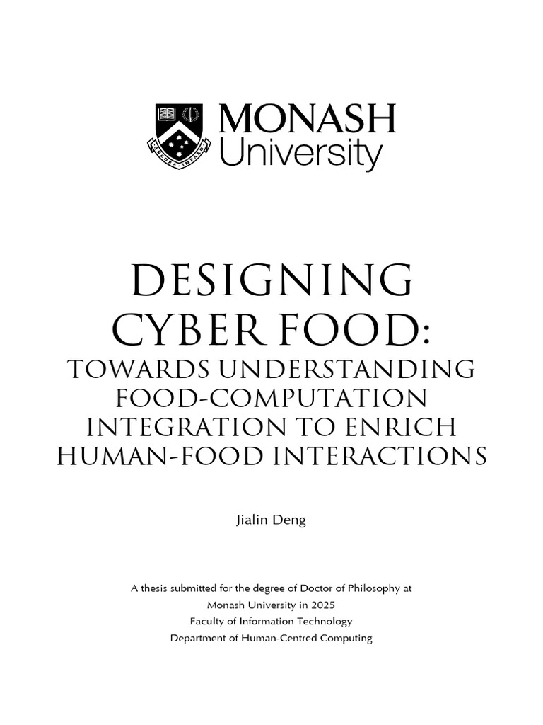 Cyber Food: Enhancing Human-Food Interaction | PDF | Thesis | Gratitude