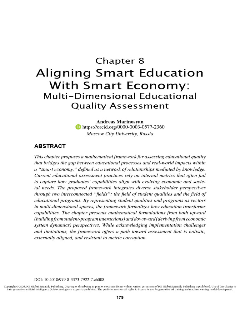 Smart Education Quality Assessment Framework | PDF | Learning | Matrix ...