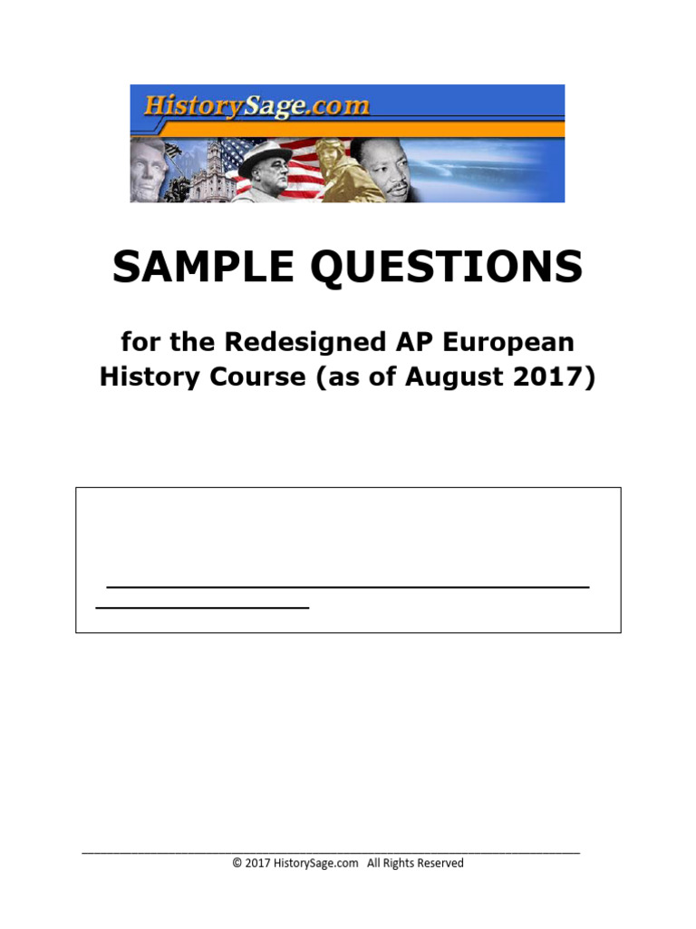 AP European History Sample Questions | PDF | Age Of Enlightenment