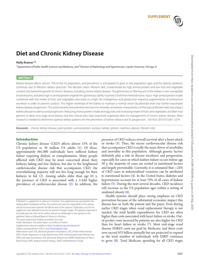 Diet_and_Chronic_Kidney_Disease | PDF | Chronic Kidney Disease | Kidney