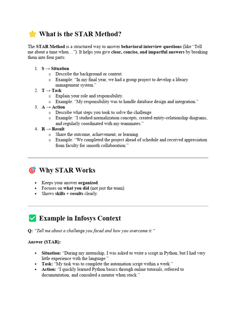 STAR Method | PDF | Computer Programming | Databases
