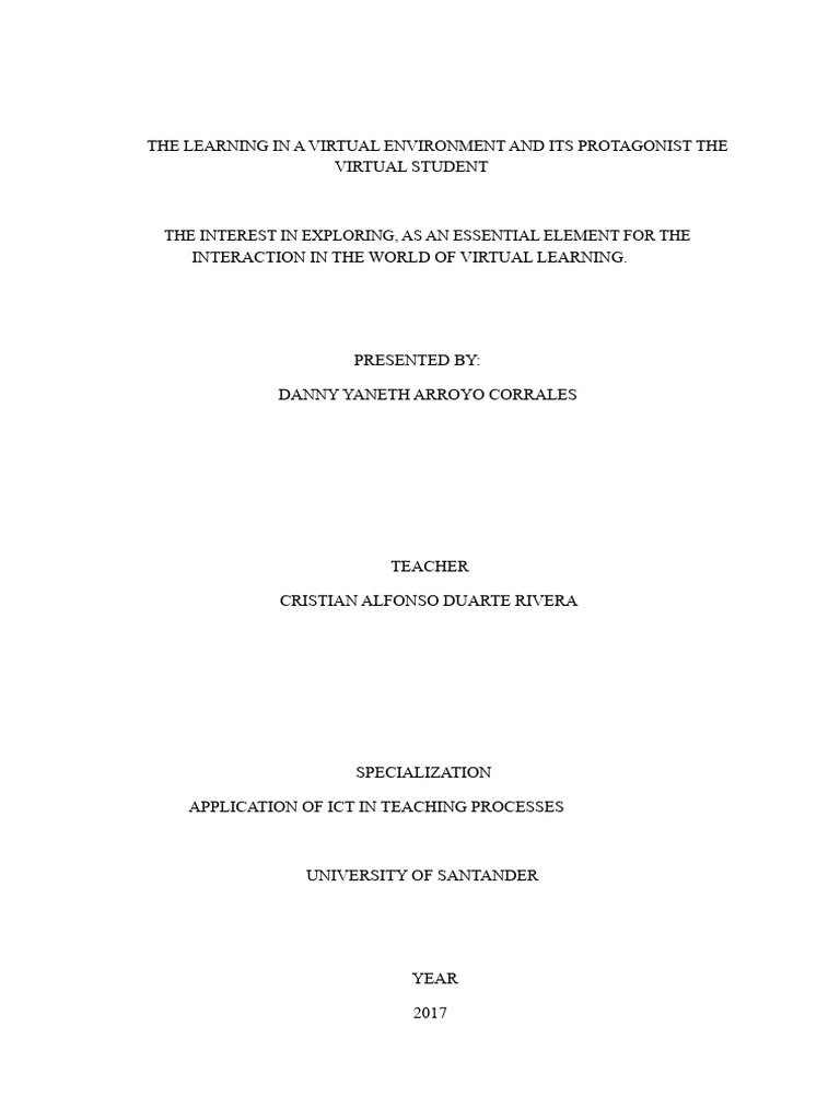 Virtual Learning: Student Exploration Skills | PDF | Learning ...
