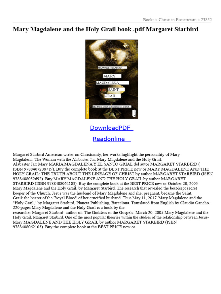 Mary Magdalene and the Holy Grail PDF | PDF