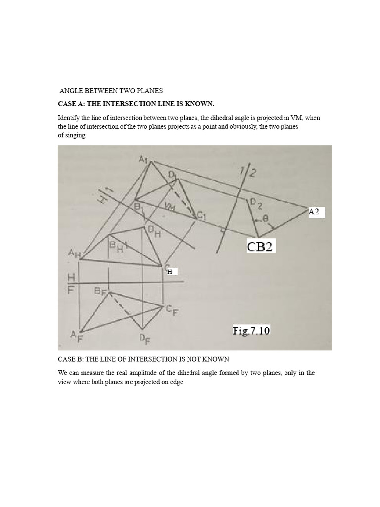 Dihedral Angle Between Two Planes | PDF