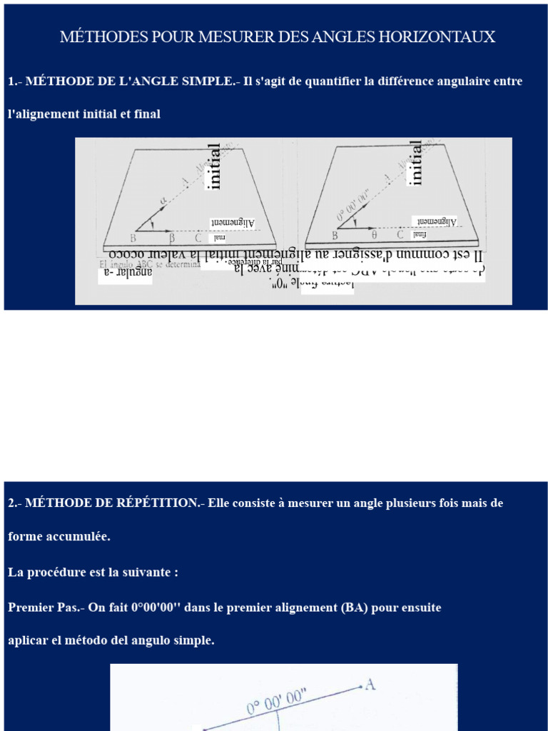 Méthodes de mesure des angles horizontaux | PDF