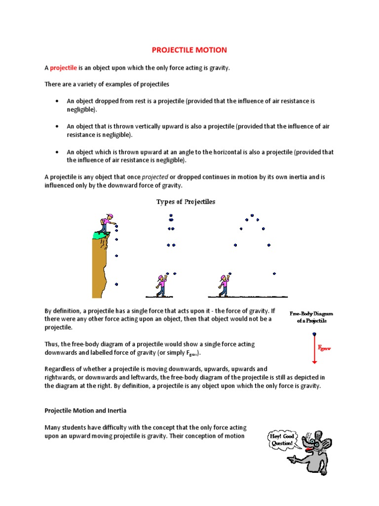 Projectile Motion | PDF | Force | Trajectory