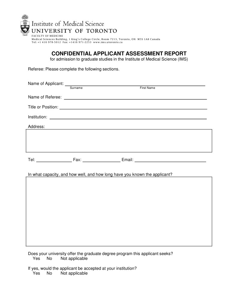Applicant Assessment Report for IMS | PDF