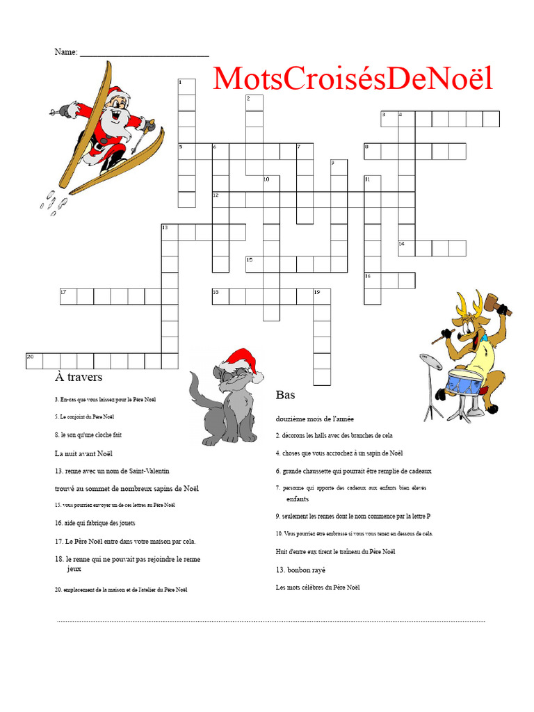 Mots Croisés de Noël Amusants | PDF | Noël