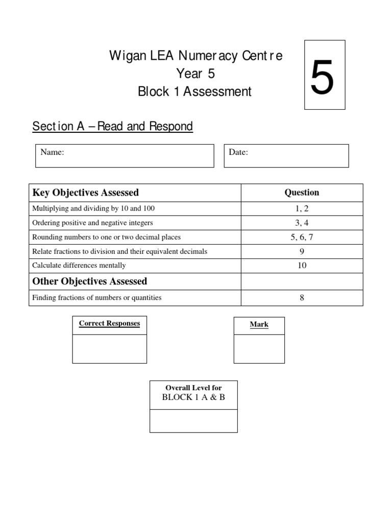 Y5 Block 1 Questions | Fraction (Mathematics) | Mathematical Notation