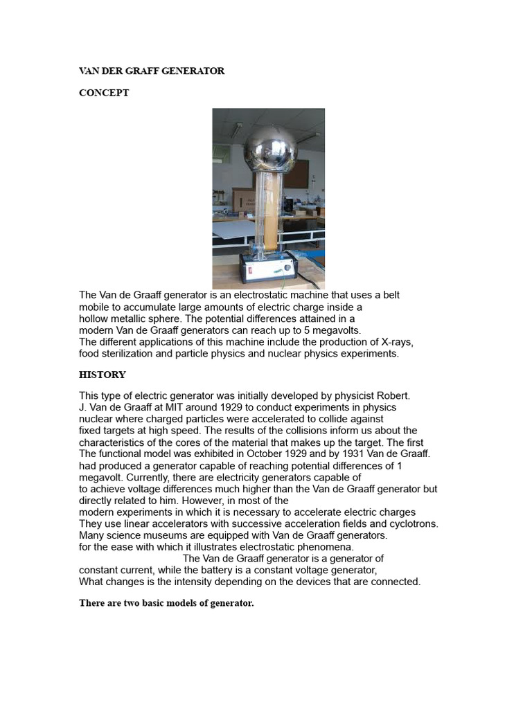 Van Der Graff Generator Report | PDF | Physical Phenomena | Physical ...